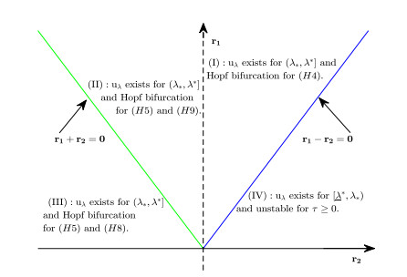 Stability and Hopf bifurcation of a heterogeneous diffusive model with ...